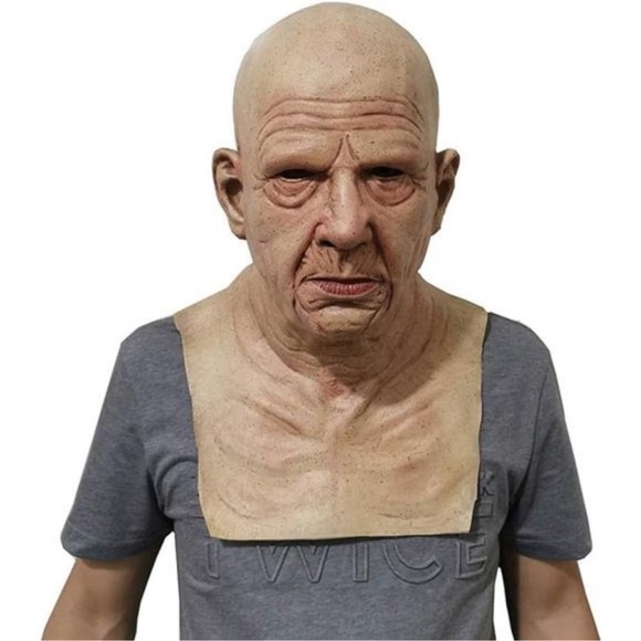 Other | Old Man Mask Realistic Bald Man Mask Wrinkle Full Head Mask ...